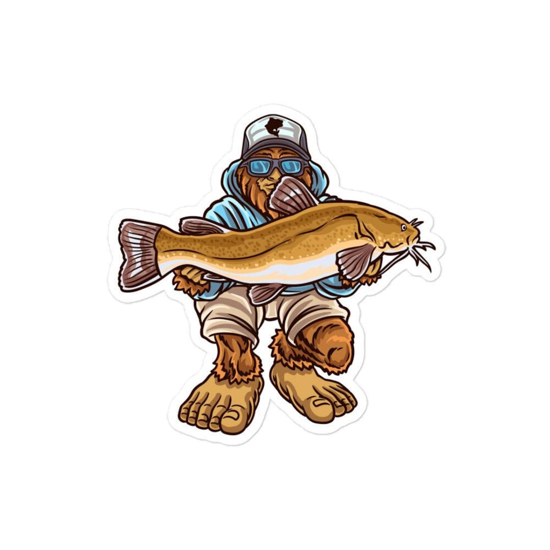 Catfish Fishing Sticker , Bigfoot Fishing Sticker , Fishing Sticker ...