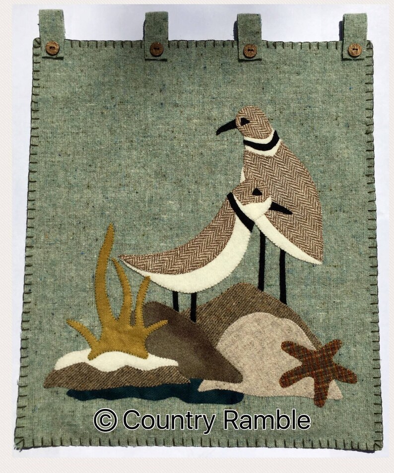 Coastal Plovers Wool Applique Pattern | Etsy