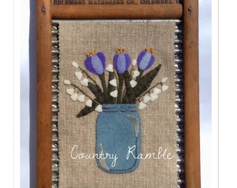 Geranium Beauty Wool Applique Pattern for Spring or Summer Decoration ...