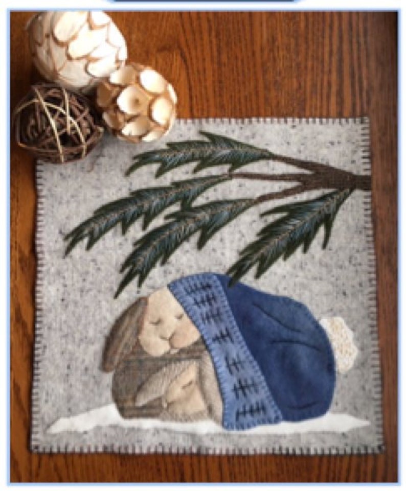 Snuggles Wool Applique Pattern Adorable Winter Bunny - Etsy