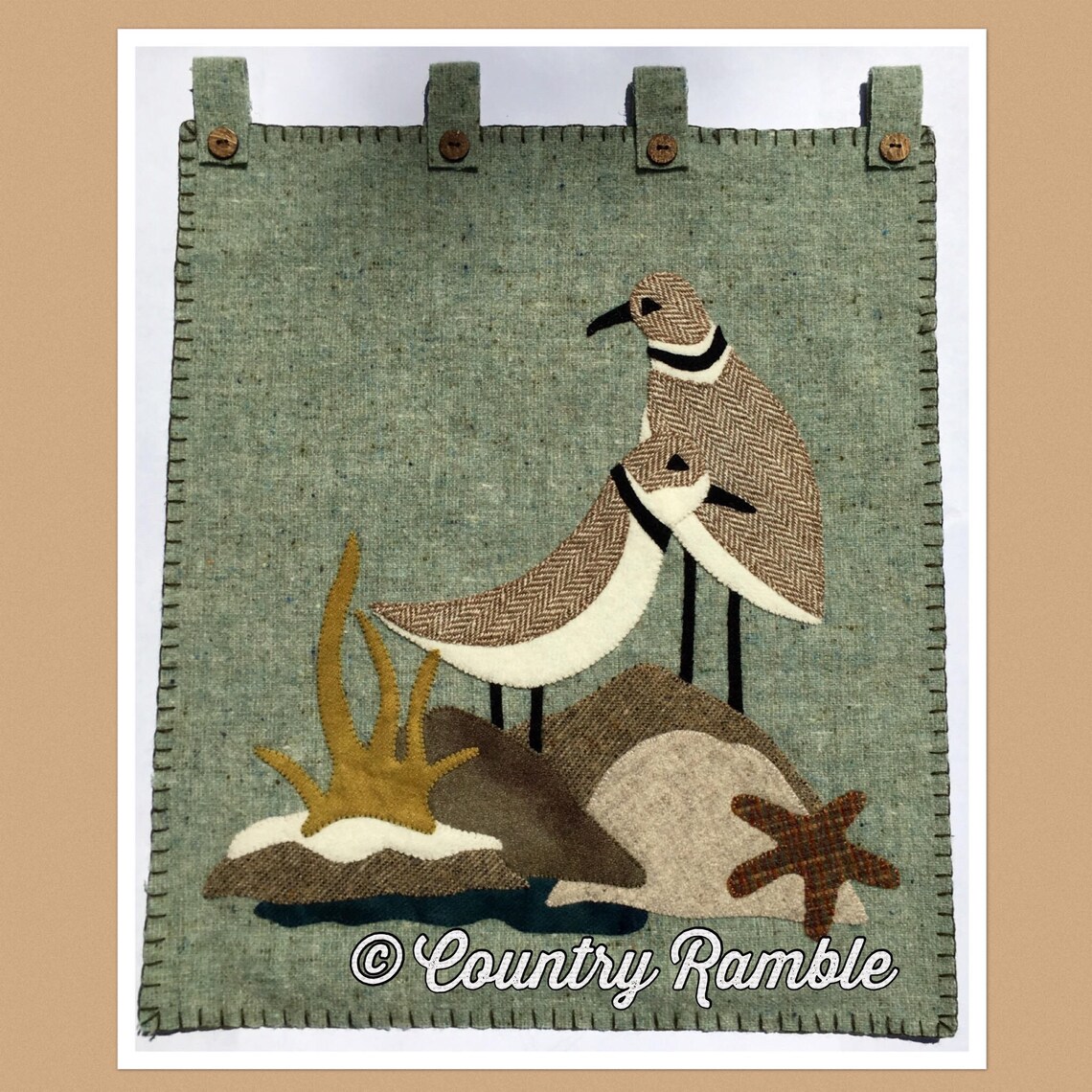 Coastal Plovers Wool Applique Pattern - Etsy