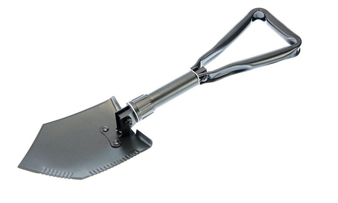 24" Premium Quality Black Tri Folding Shovel With Carrying Pouch ...