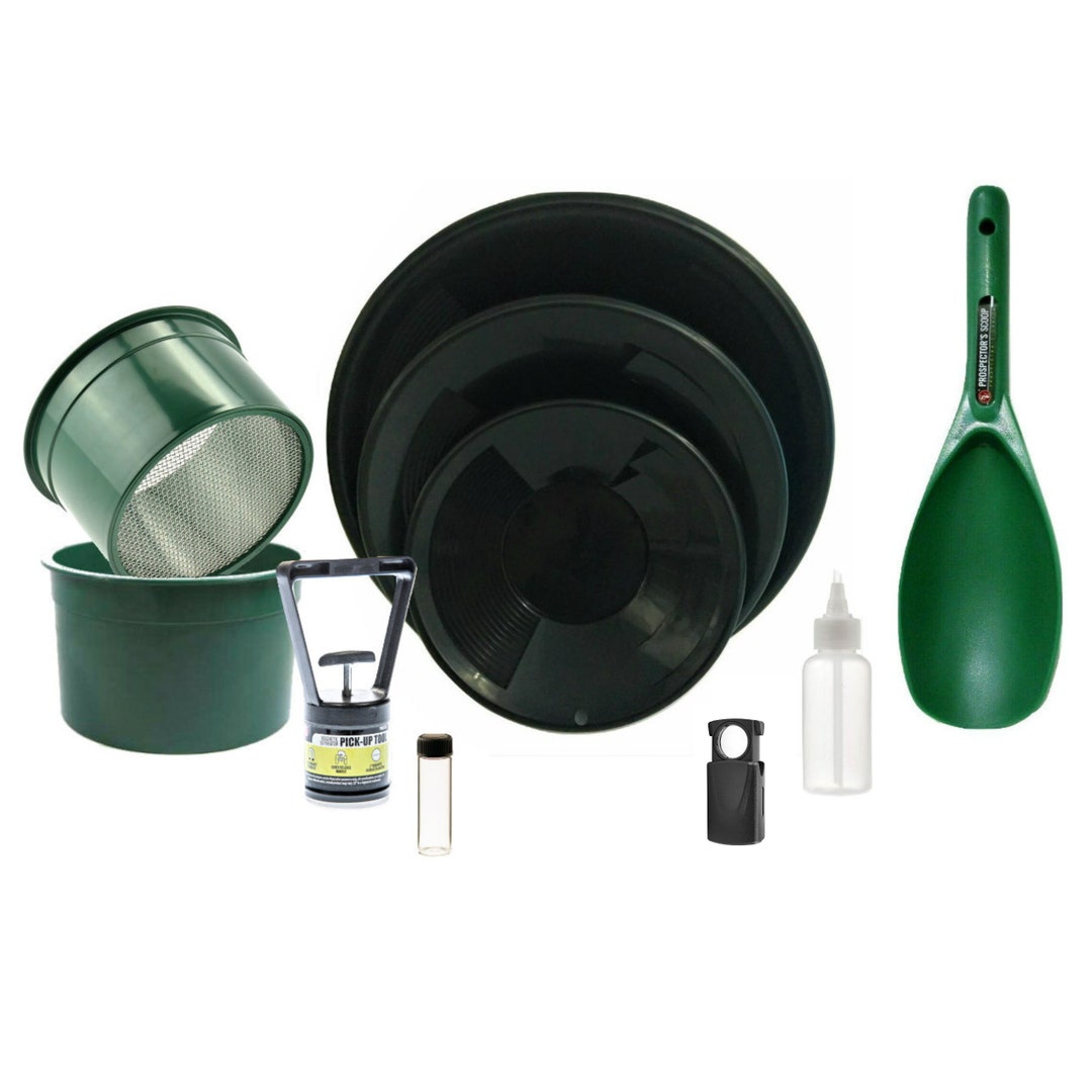 Gold Panning Kit With Gold Pans, Scoop, Magnet, 5 Screens , Magnifier ...
