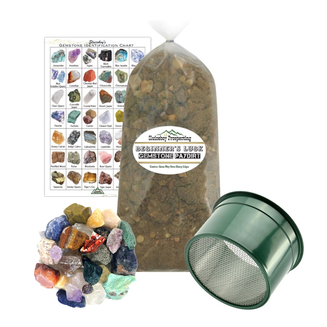5 Lb. Gem Mining Kit Gemstone Paydirt With 5 Steel Mesh Classifier Gem ...