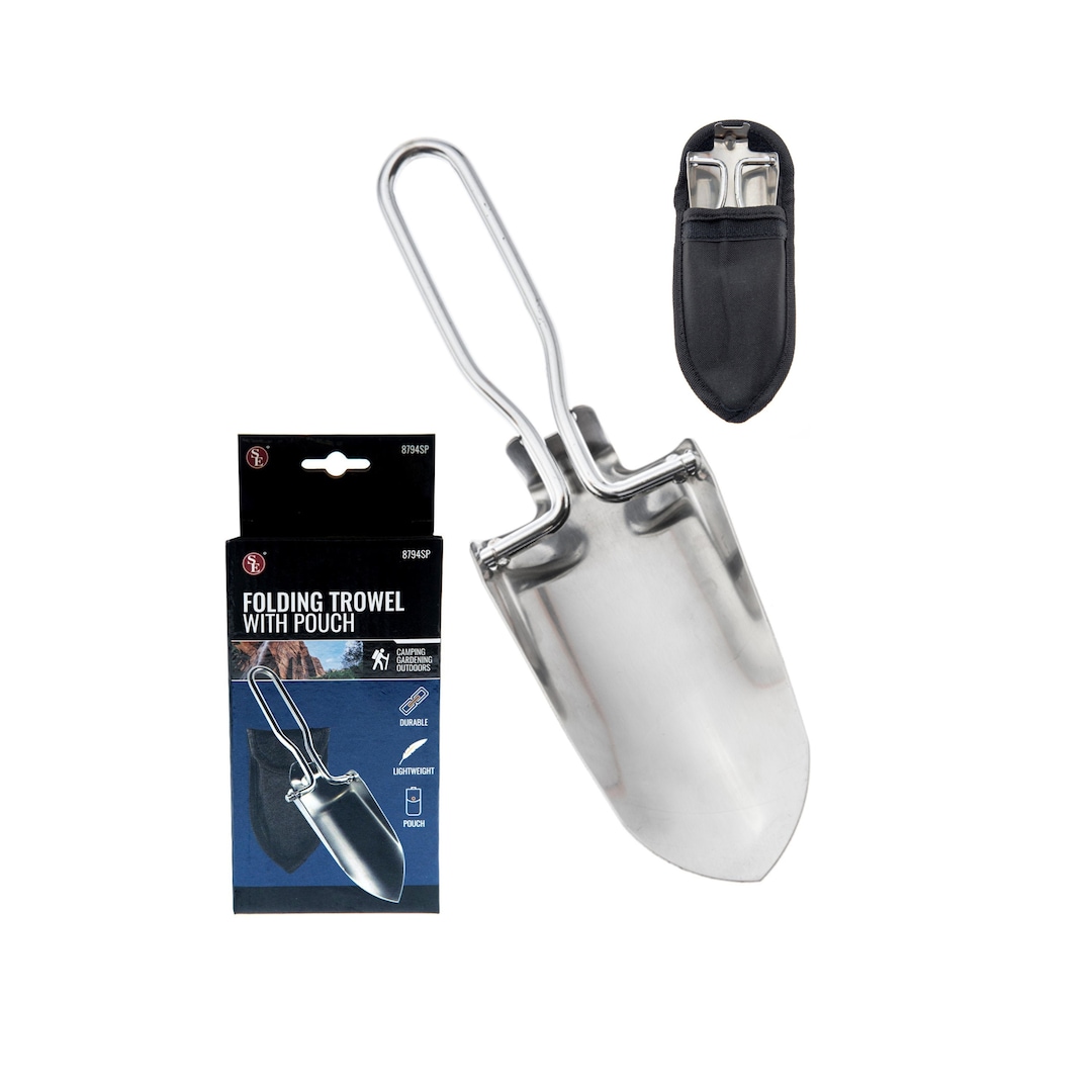 Mini Stainless Steel FOLDING Trowel | With Pouch | Steel Shovel Spade ...