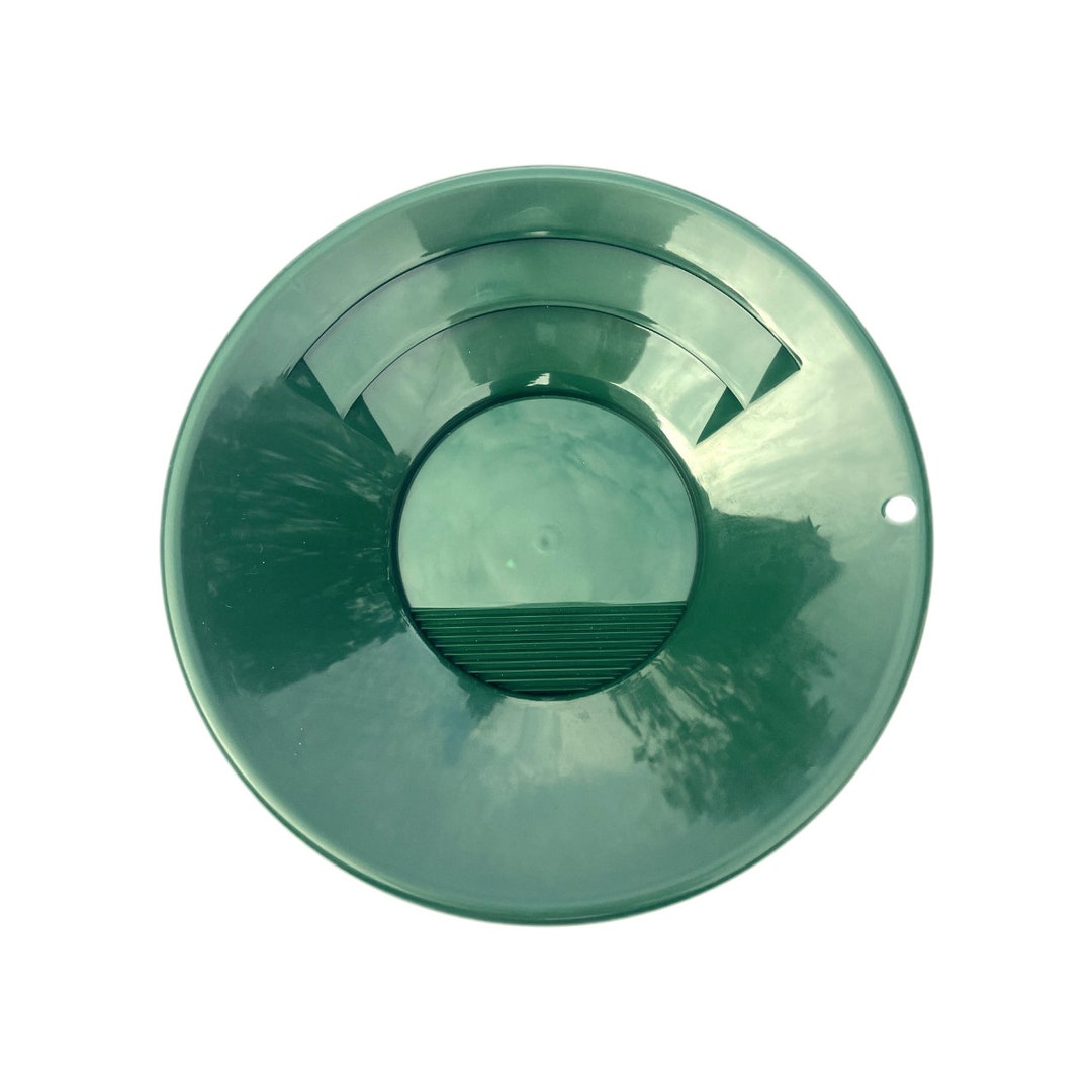 Gold Pan 10" | Bottom Riffle Plastic Gold Pan | Green | Double-riffle ...