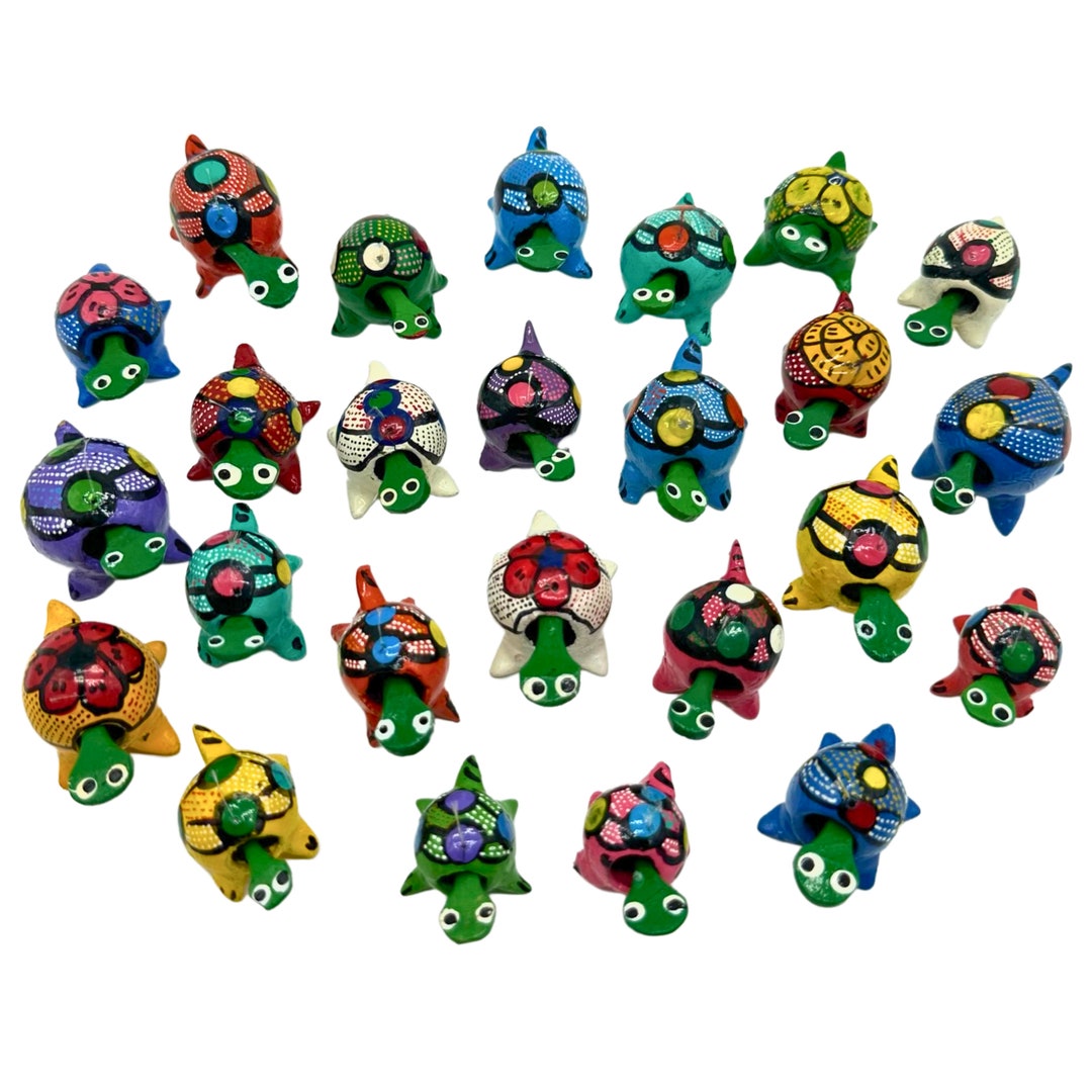 Turtle Mexican Bobbles | Hand Painted Wood | Bulk Turtles | Handmade ...