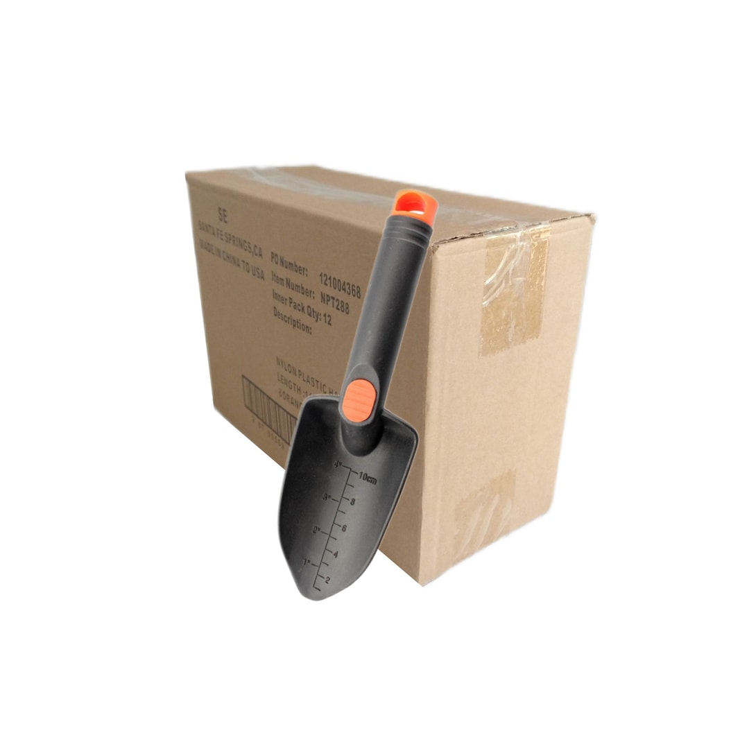 Box of 12 Plastic Hand Shovels | 11" | Trowels | Gardening | BLACK ...