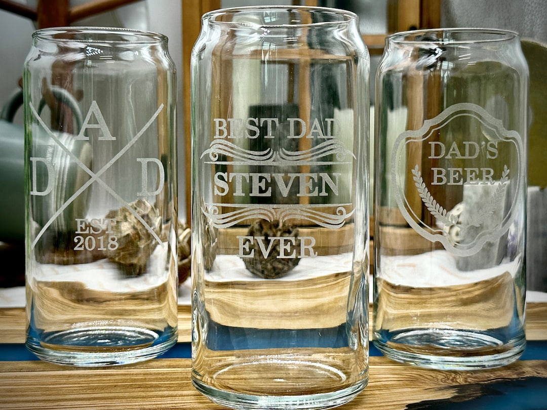 Custom Birthday Gift for Dad Can Glass Gifts, Personalized Beer Glass ...