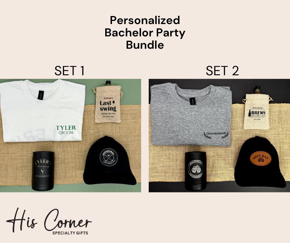 Personalized Bachelor Party Bundle - Groomsman Gift Set - Personalized ...