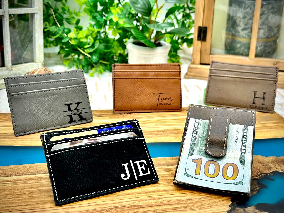 Personalized Money Clip Wallet, Engraved Gift for Men, Card Holder ...
