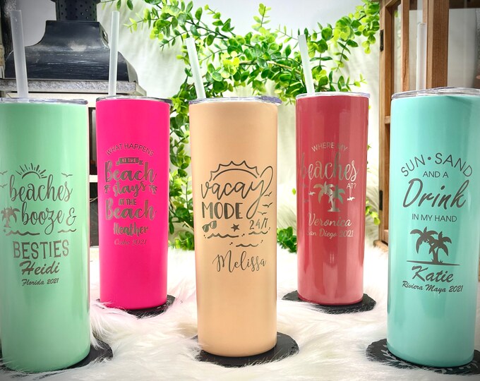 Personalized Skinny Tumbler, Girls Trip Gift, Birthday Weekend, Girls ...