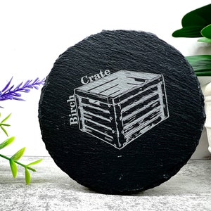 Coaster for Employee Gifts, Personalized Black Slate Coaster, Engraved ...