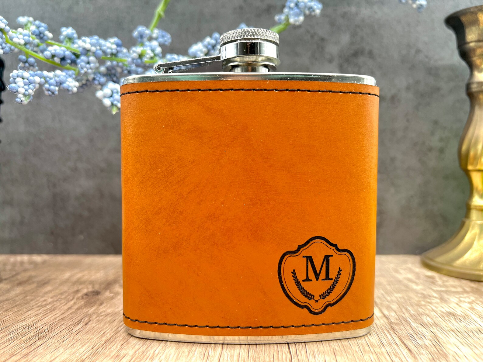 Personalized Flask for Men, Groomsman Gift, Leather Flask, Flask ...