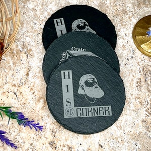 Coaster for Employee Gifts, Personalized Black Slate Coaster, Engraved ...