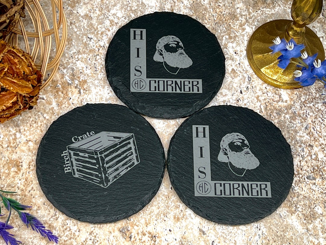 Coaster for Employee Gifts, Personalized Black Slate Coaster, Engraved ...