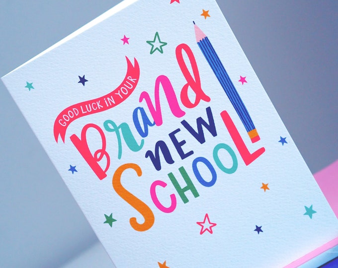 New School Good Luck Card - Etsy UK