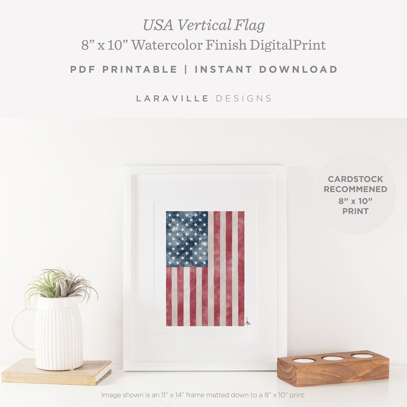 Patriotic Printable, Watercolor Art, American Flag, Watercolor Flag ...