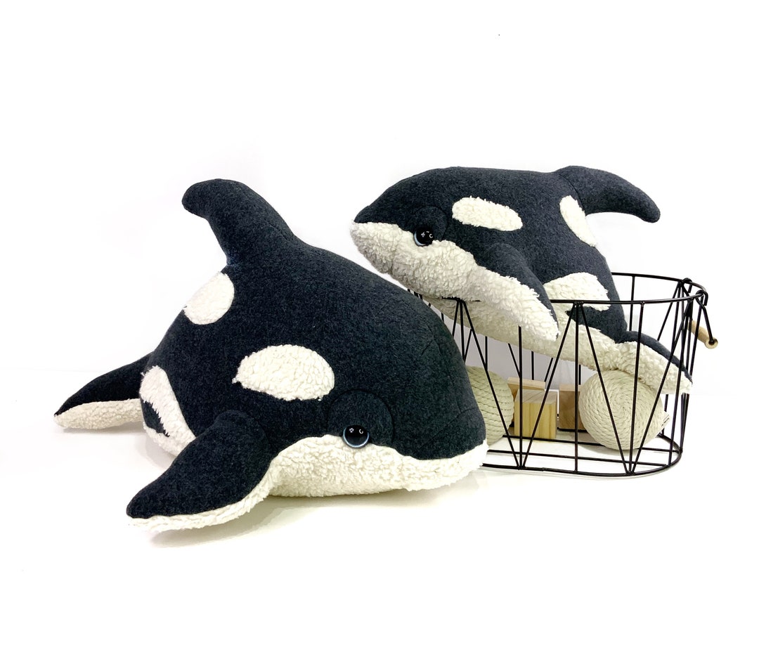 Killer Whale Plush Toy - Organic Baby Orca Whales, Handmade Sea World ...