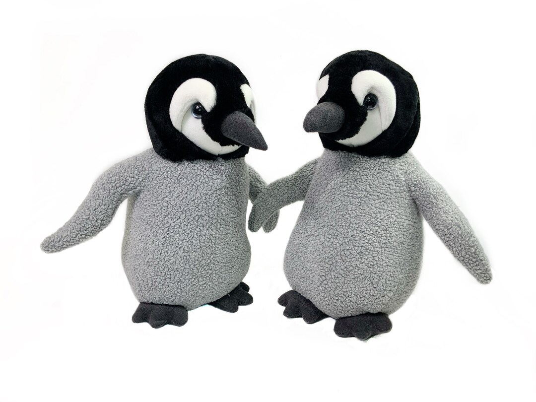 Large Emperor Baby Penguin Plush Toy - Handmade Neutral Penguin Doll ...