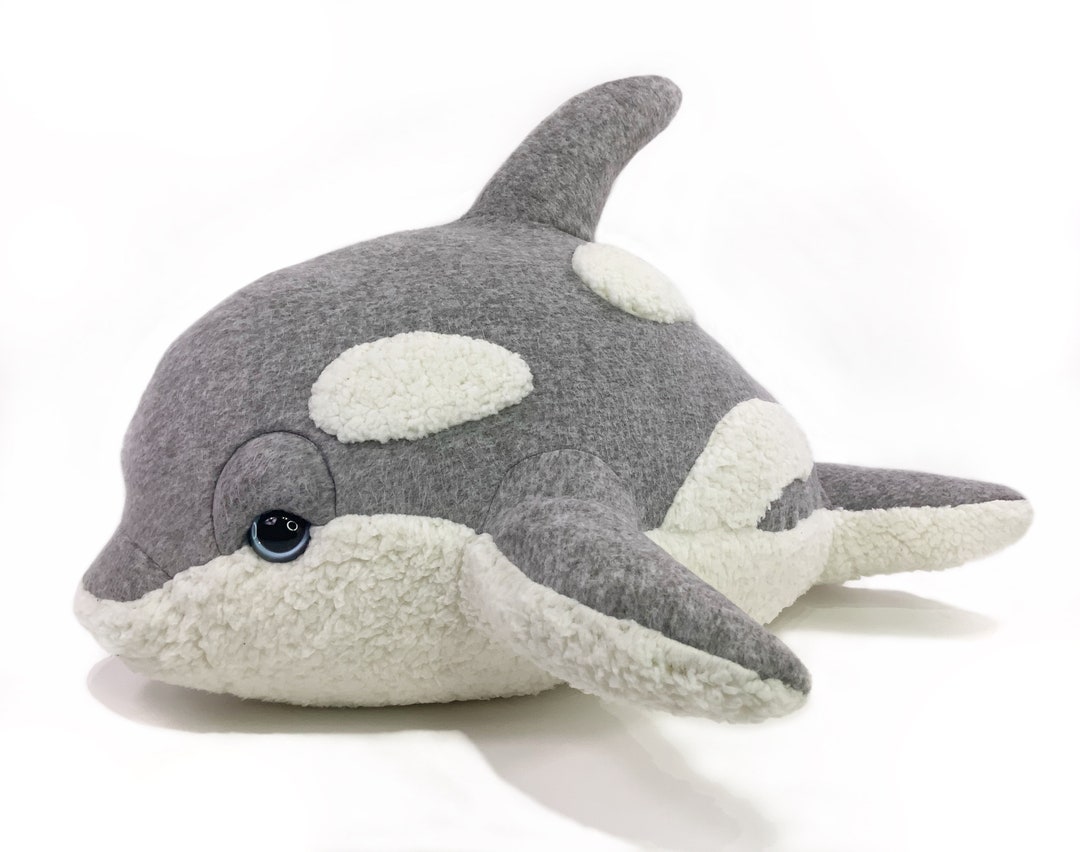Handmade Beige Killer Whale Plush - Baby Orca Whale Toy, Small Stuffed ...