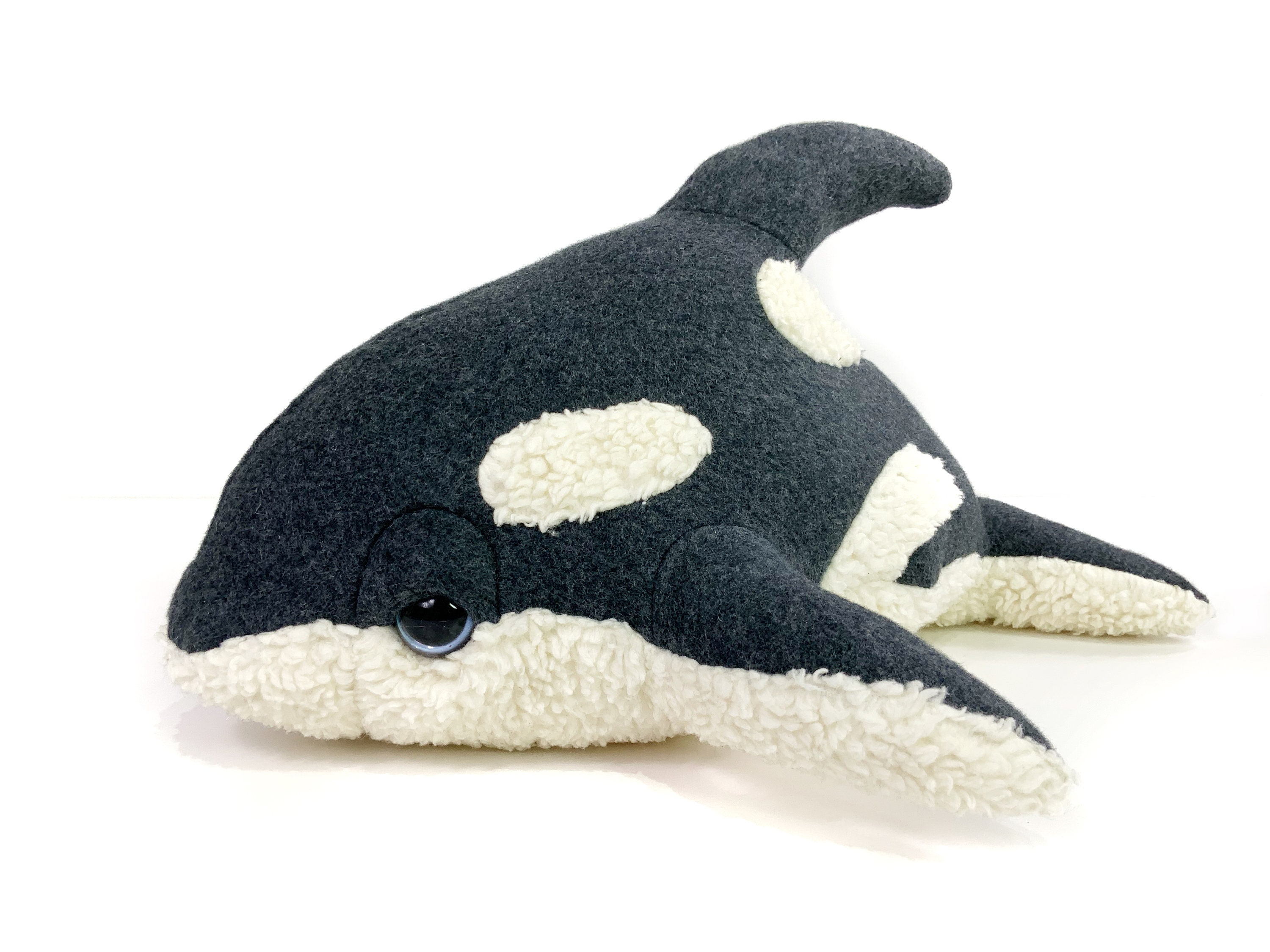 Little Black Baby Orca Plush - Dark Gray Organic Cotton Killer Whale ...