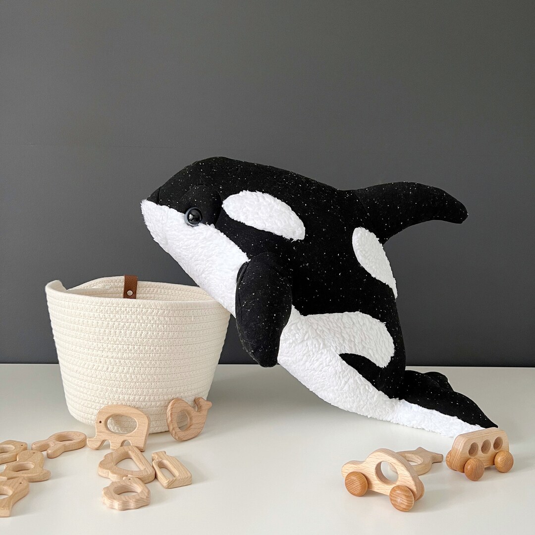 First Baby Killer Whale Plush Toy - Black and White Baby Toy, Handmade ...