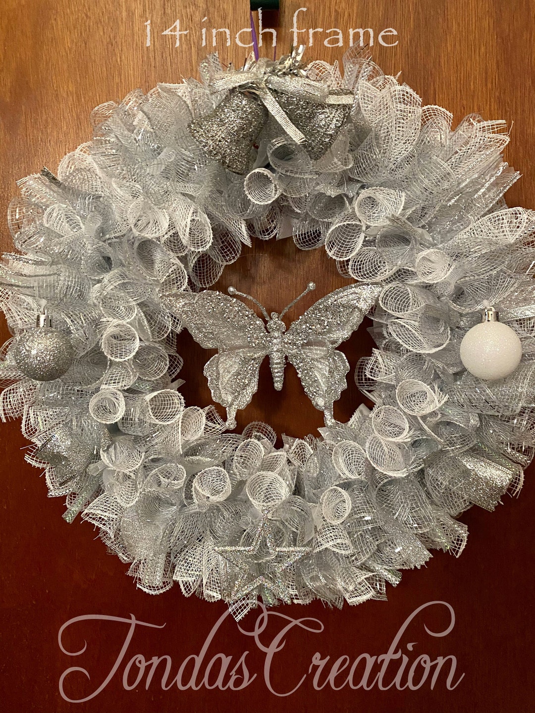 Silver Christmas Wreath - Etsy