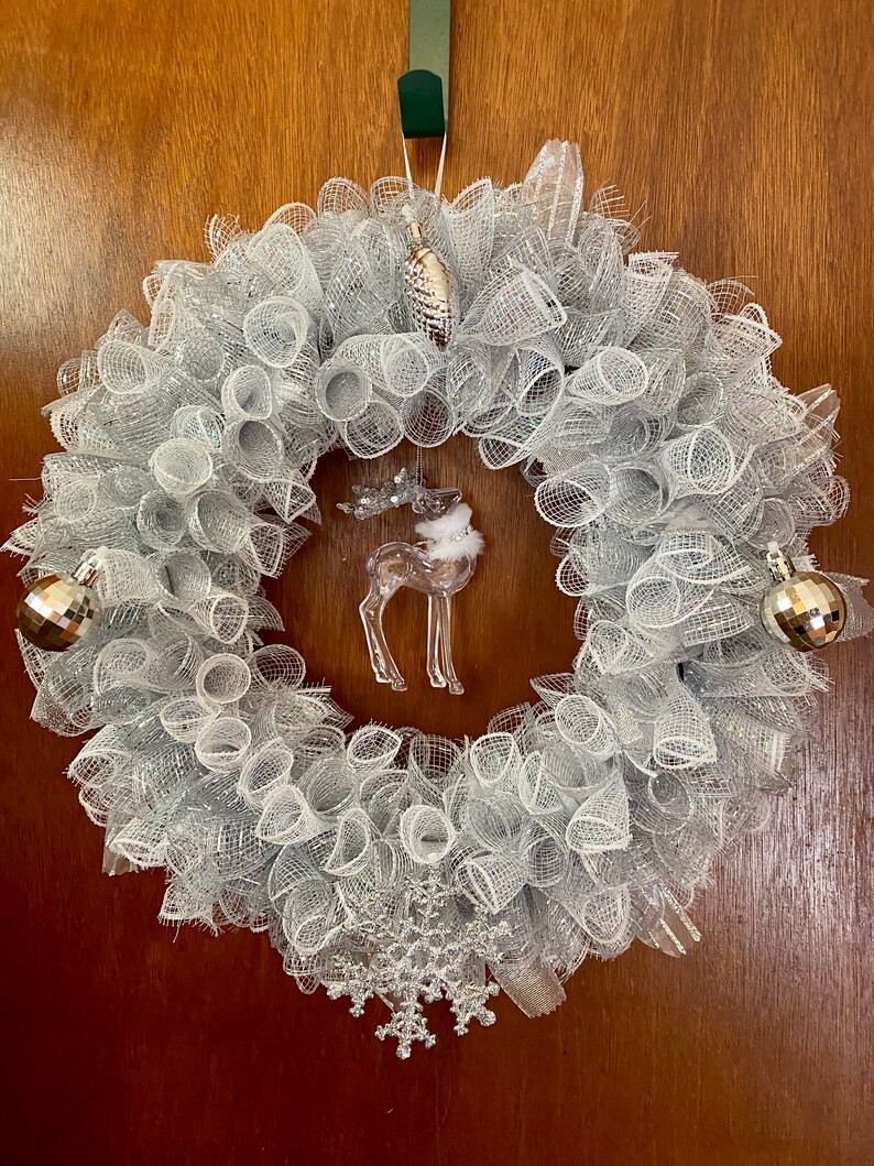 Silver Christmas Wreath - Etsy