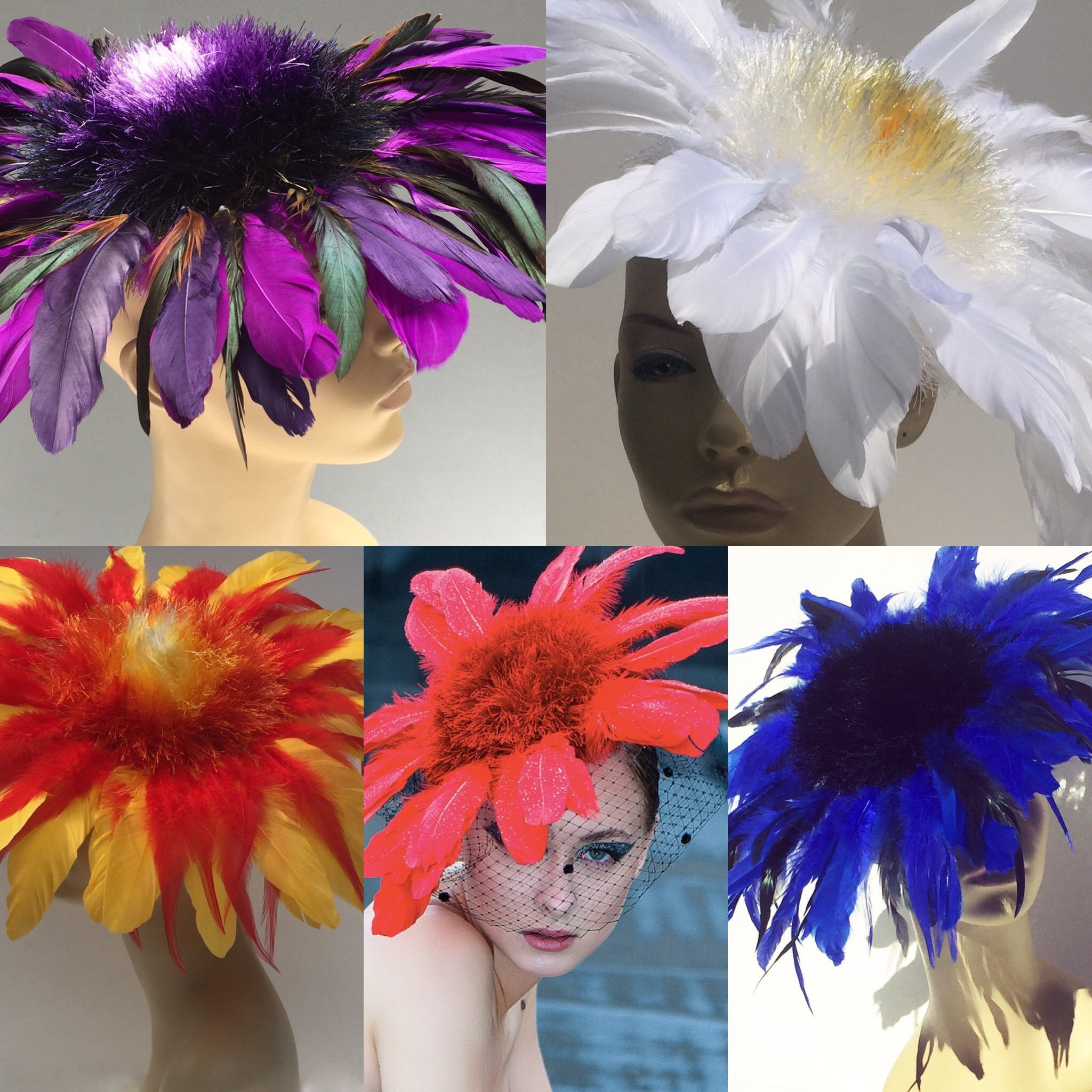 Scarlett Red Feather Flower Fascinator Mini Cocktail Hat - Etsy