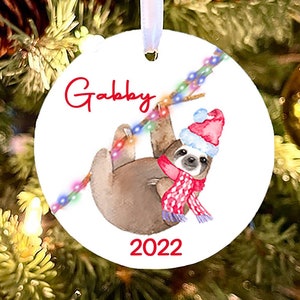 Sloth Christmas Ornament, Family Christmas Ornament, Ornament for Kids ...