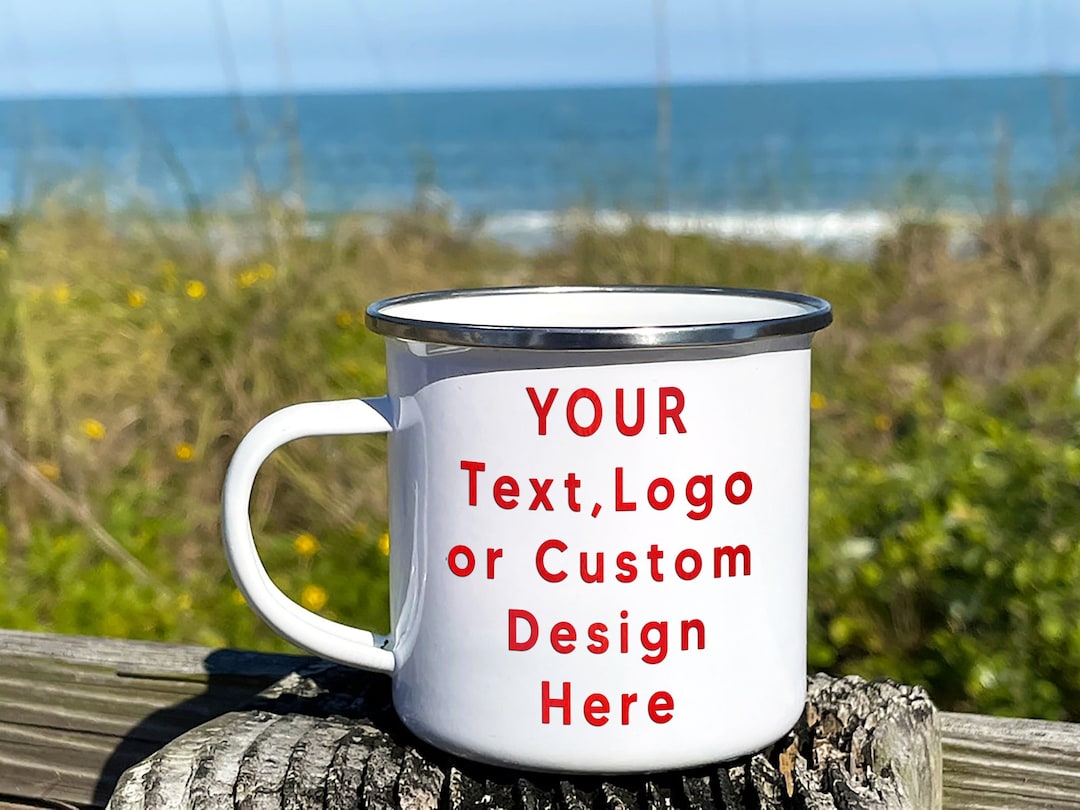 Custom Camp Mug, Personalized Campfire Mug, Enamel Camp Mug, Stainless ...
