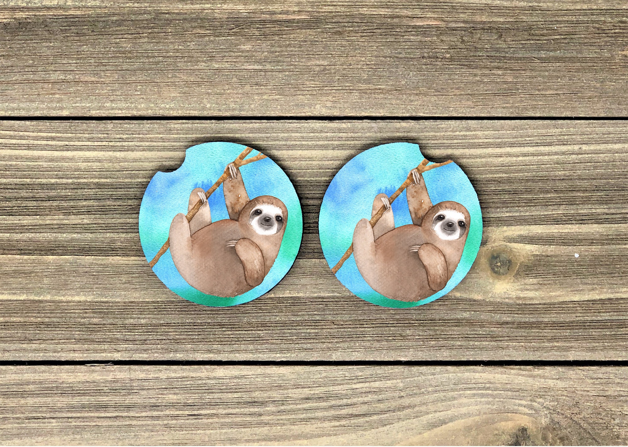 Sloth Car Coaster SET Sloth Gifts 2 Pack Car Coaster Car - Etsy Ireland