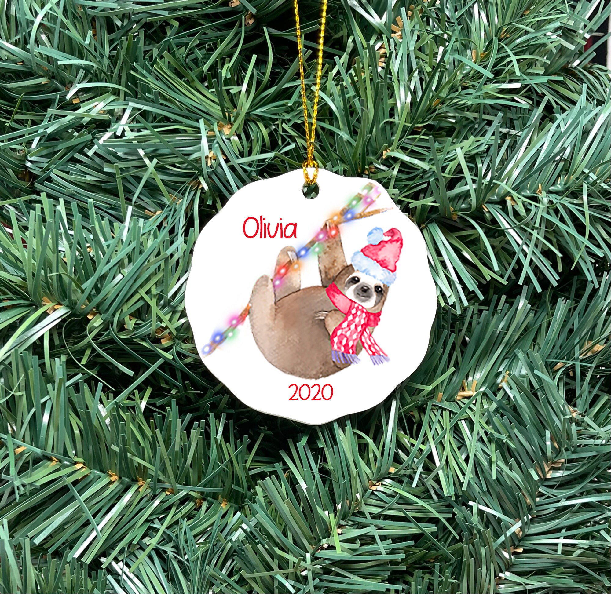 Sloth Christmas Ornament Family Christmas Ornament Ornament | Etsy