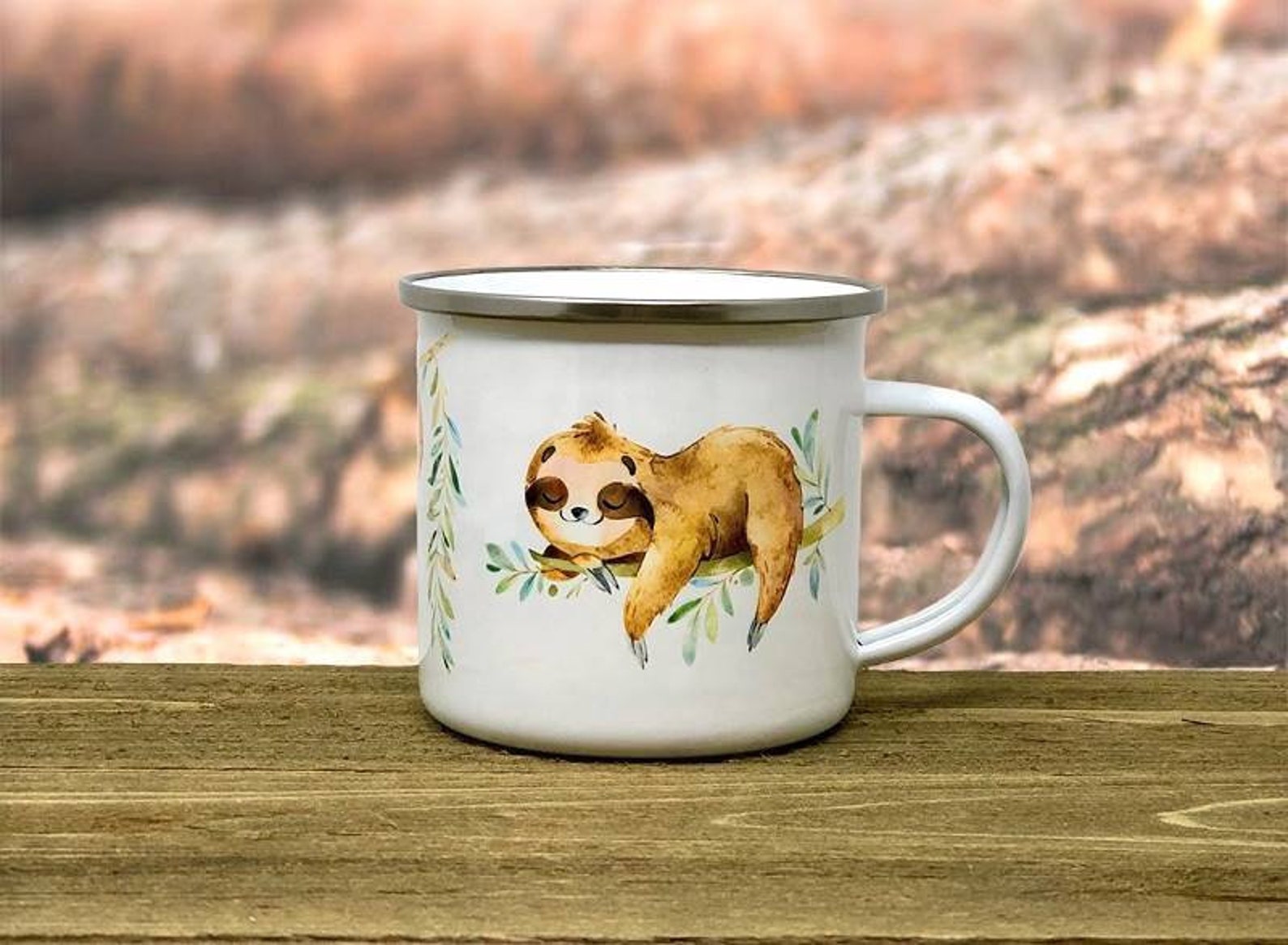 Sloth Camp Mug Personalized, Campfire Mug, Sloth Lovers, Camping Mug ...