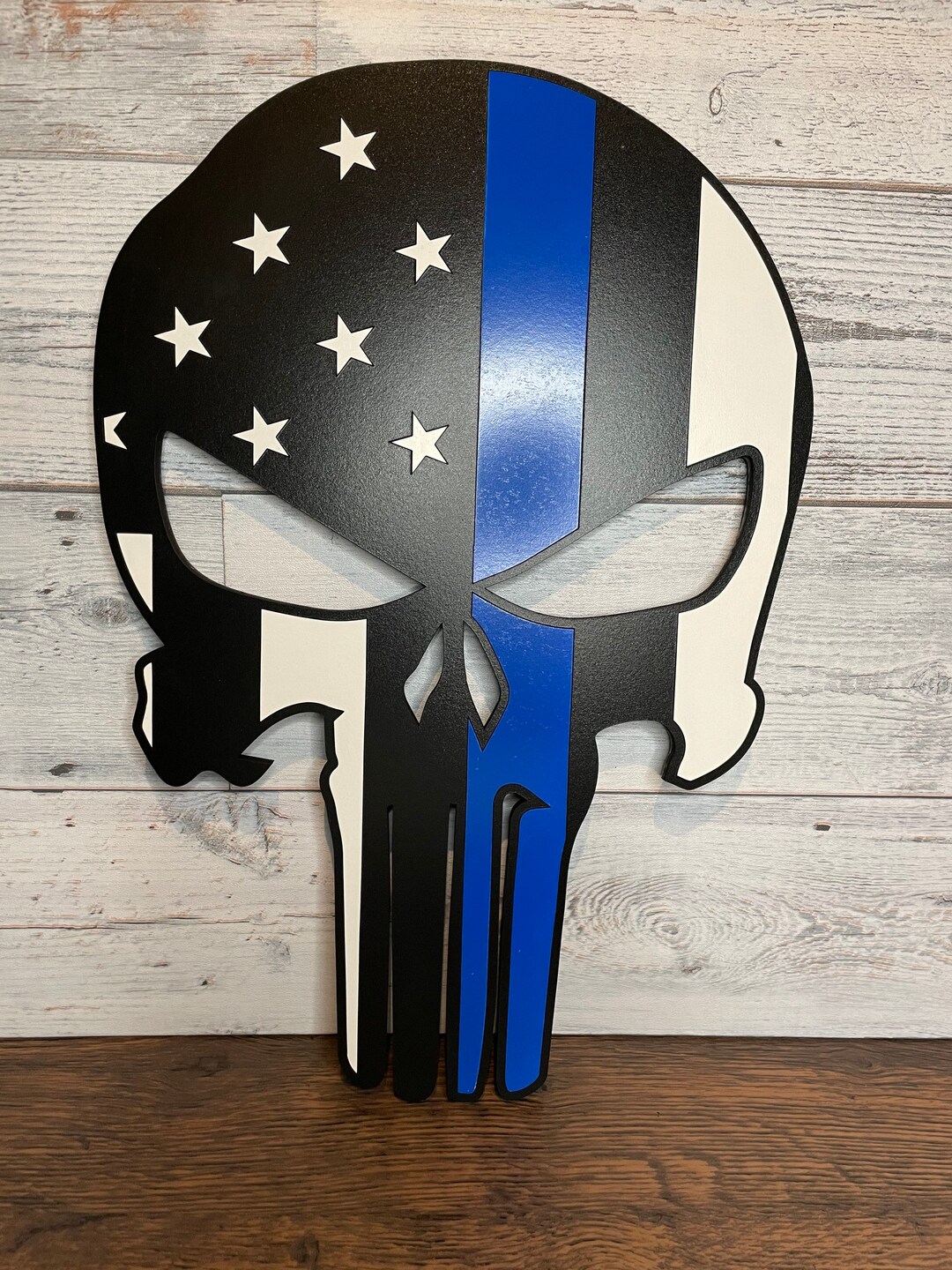 Punisher Thin Blue/red Line Wall Art - Etsy