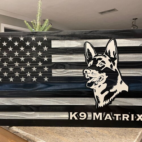 Police K9 Paw Print Sign Thin Blue Line K9 Sign Law - Etsy