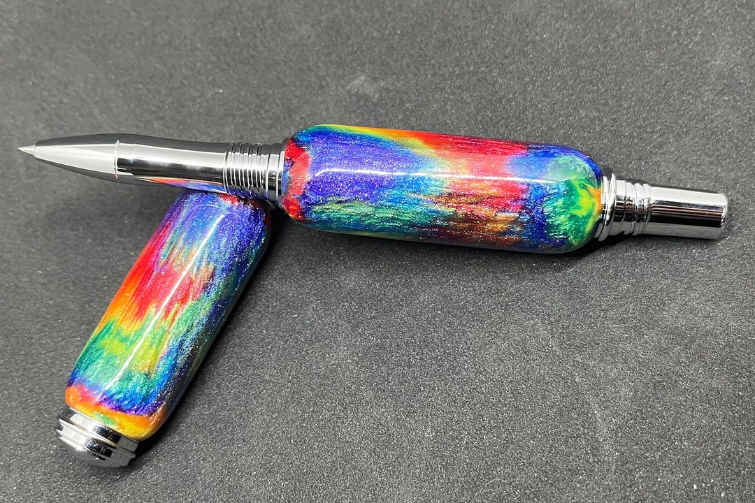 Oil Slick Rainbow Swirl Real Diamond Wide Chrome Jr. Harold - Etsy