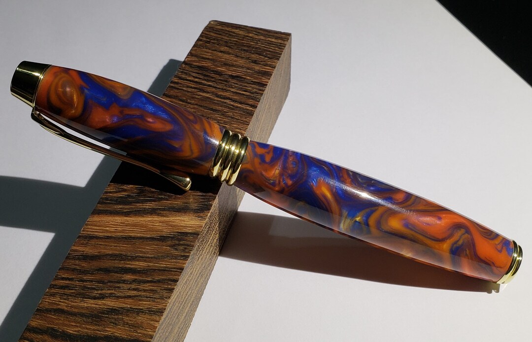 Sea Rift Alumilite Blue Red Gold Swirl Unique One of a Kind Screw Cap ...