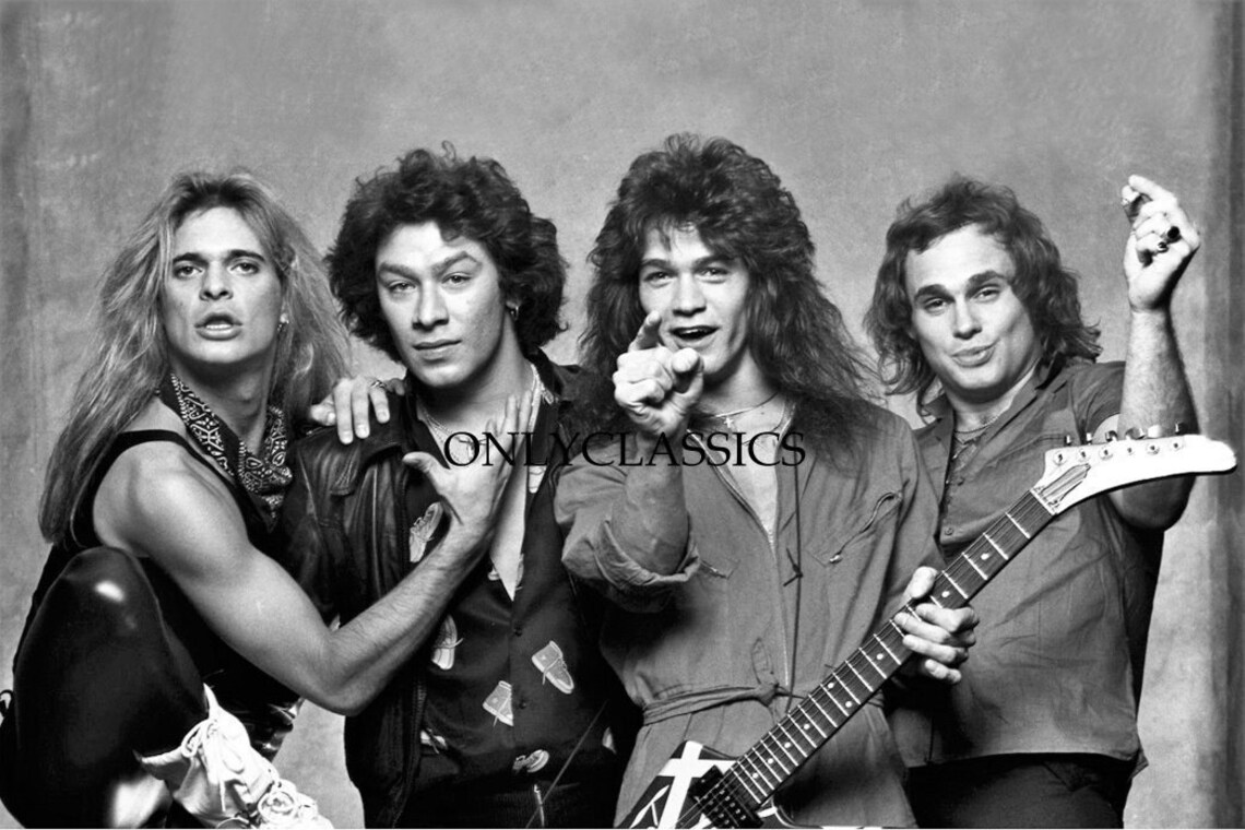 Van Halan Rock Band 12x18 Photo Poster David Lee Roth, Alex Eddie ...