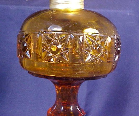 Vintage Miniature Amber Glass Stars & Bars Kerosene Lamp - Etsy