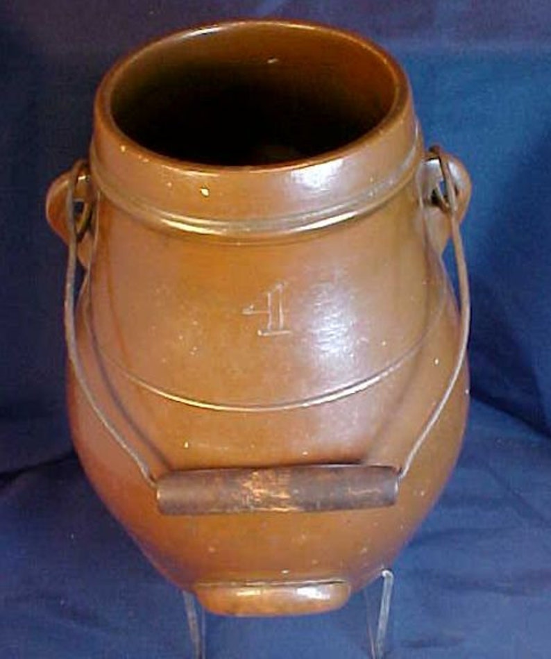 Antique Brown Glaze Stoneware Batter Jug With Handle - Etsy