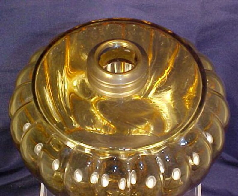 Antique Findlay Glass Kerosene Lamp Convex Rib Amber Glass Dalzell ...