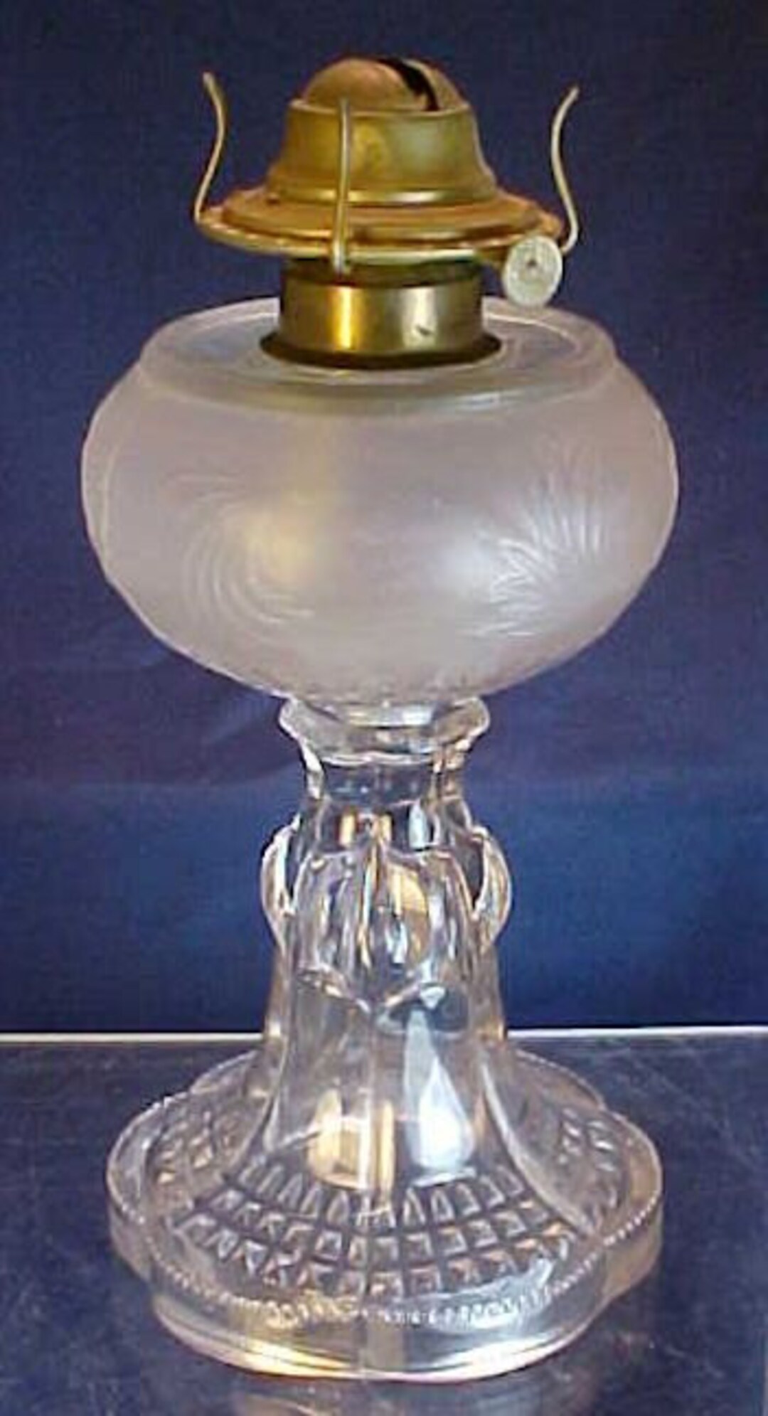 Findlay Glass Kerosene Lamp Plume Font Frosted Teardrop - Etsy