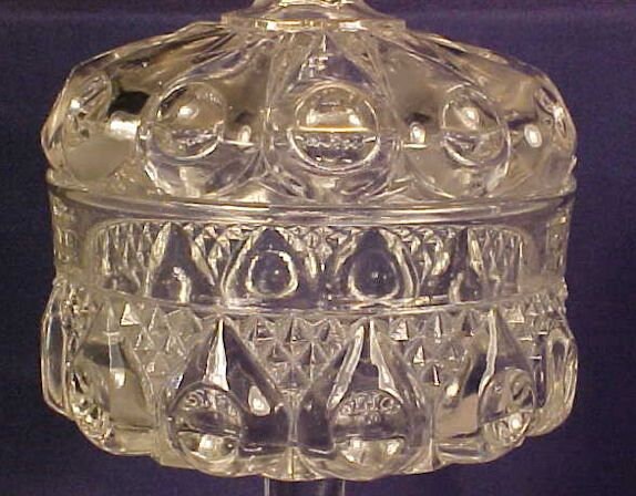 EAPG Findlay Glass Bulls Eye Diamond Point Compote & Lid Miniature - Etsy