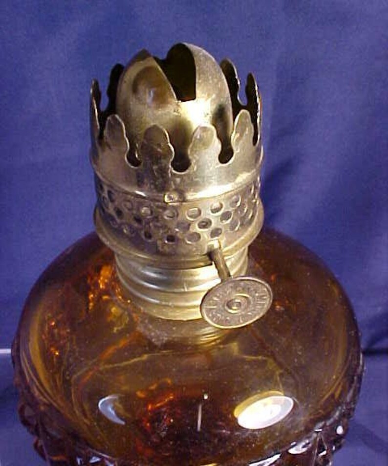 Vintage Miniature Amber Glass Stars & Bars Kerosene Lamp - Etsy