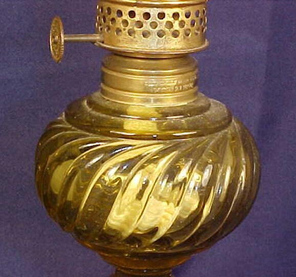 Vintage Swirl Rib Pattern Amber Glass Miniature Oil Lamp Clear - Etsy