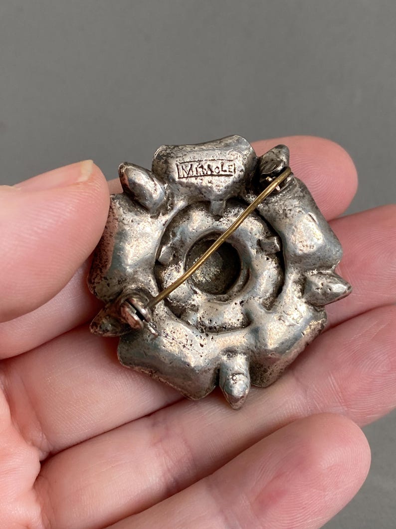 Vintage Miracle White Rose of York Brooch, Medieval Heraldic Style ...