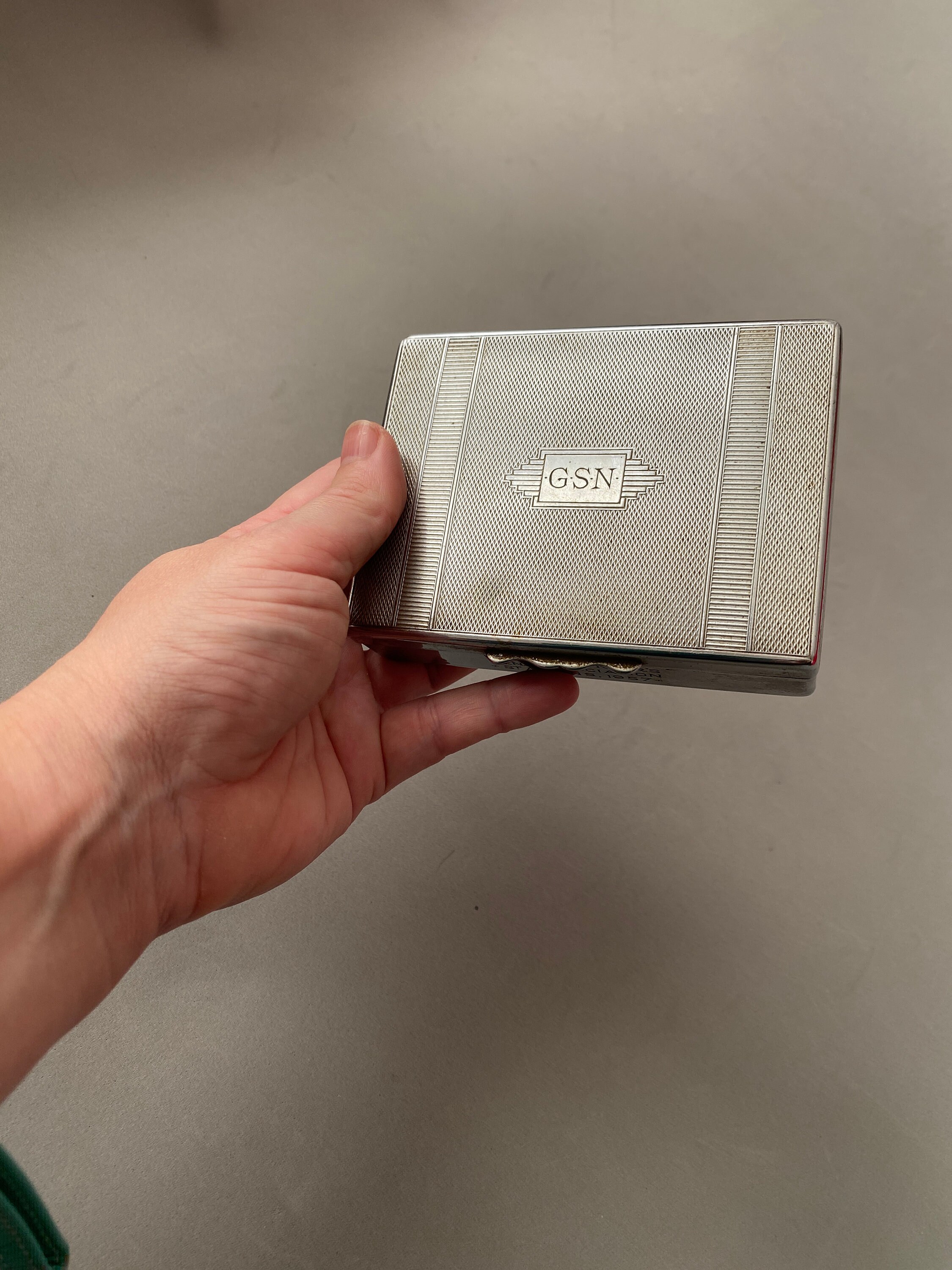 Art Deco Engineered Design Silver Box 1930s, Jewelry, Cards, Treasures ...