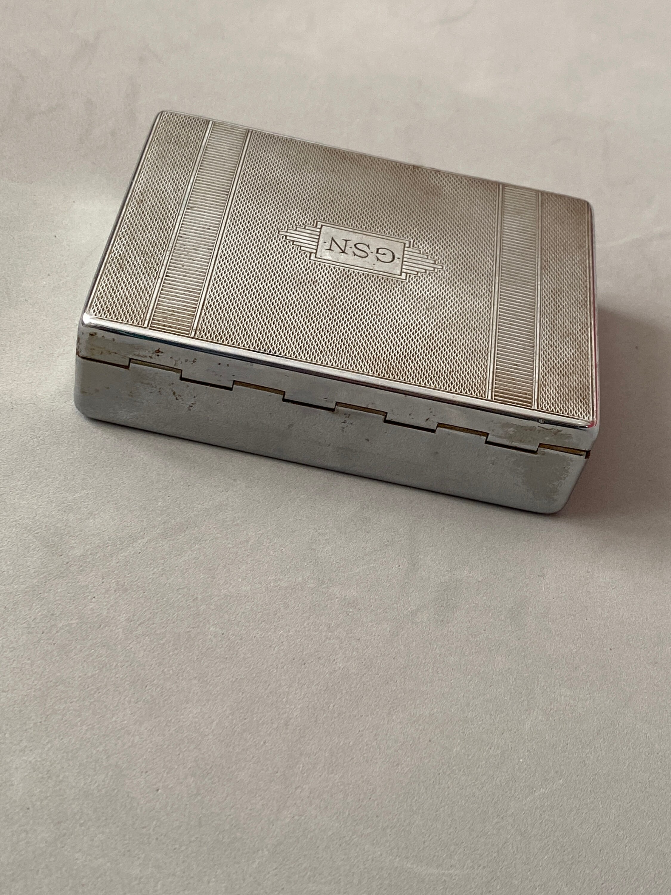 Art Deco Engineered Design Silver Box 1930s, Jewelry, Cards, Treasures ...